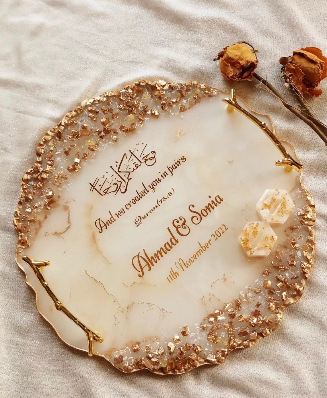 Nikkah, Ring Plate,resin Ring Plate, Round Custom Resin Ring Plate ...