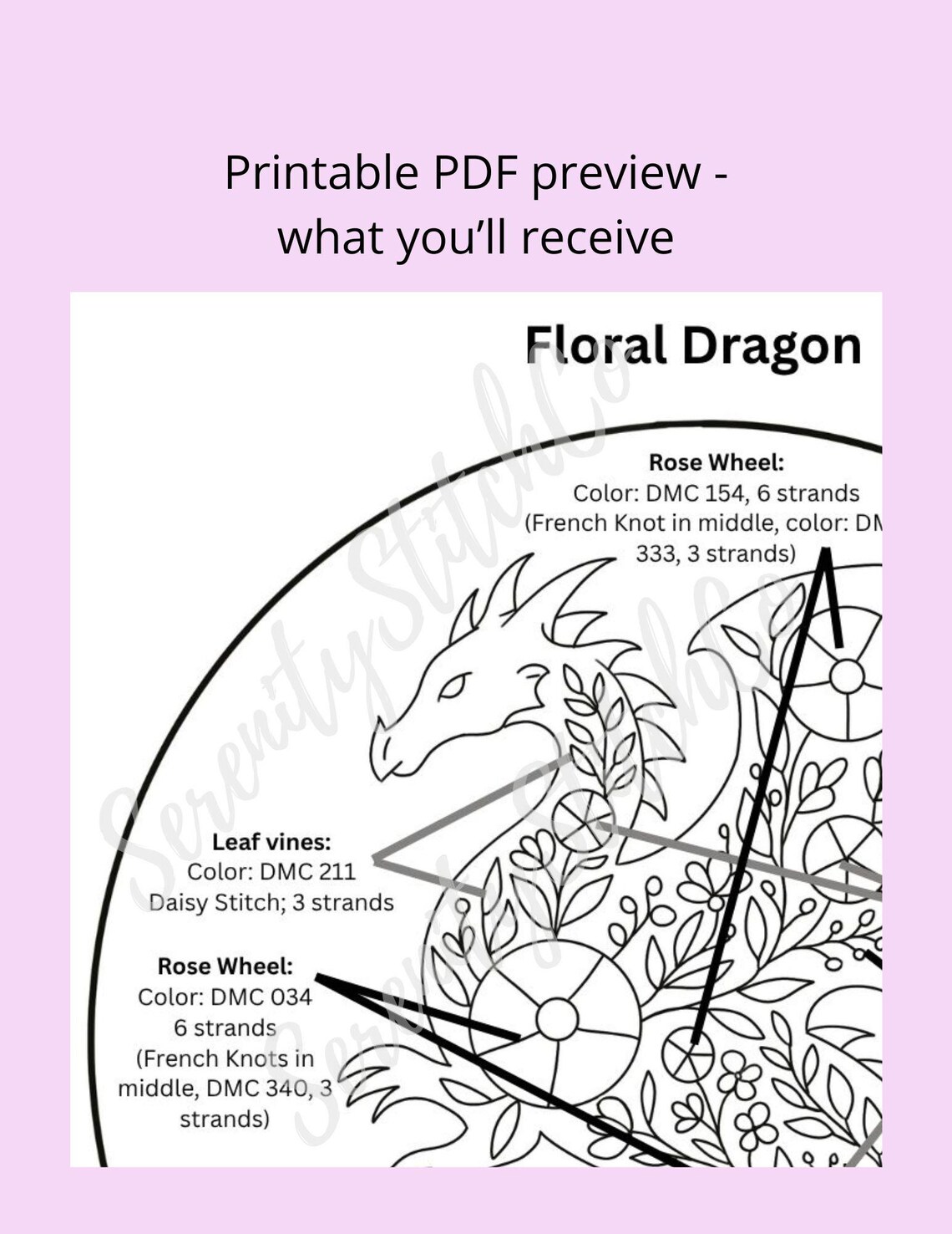 Dragon Hand Embroidery Pattern – Digital PDF for Beginners & Creative ...