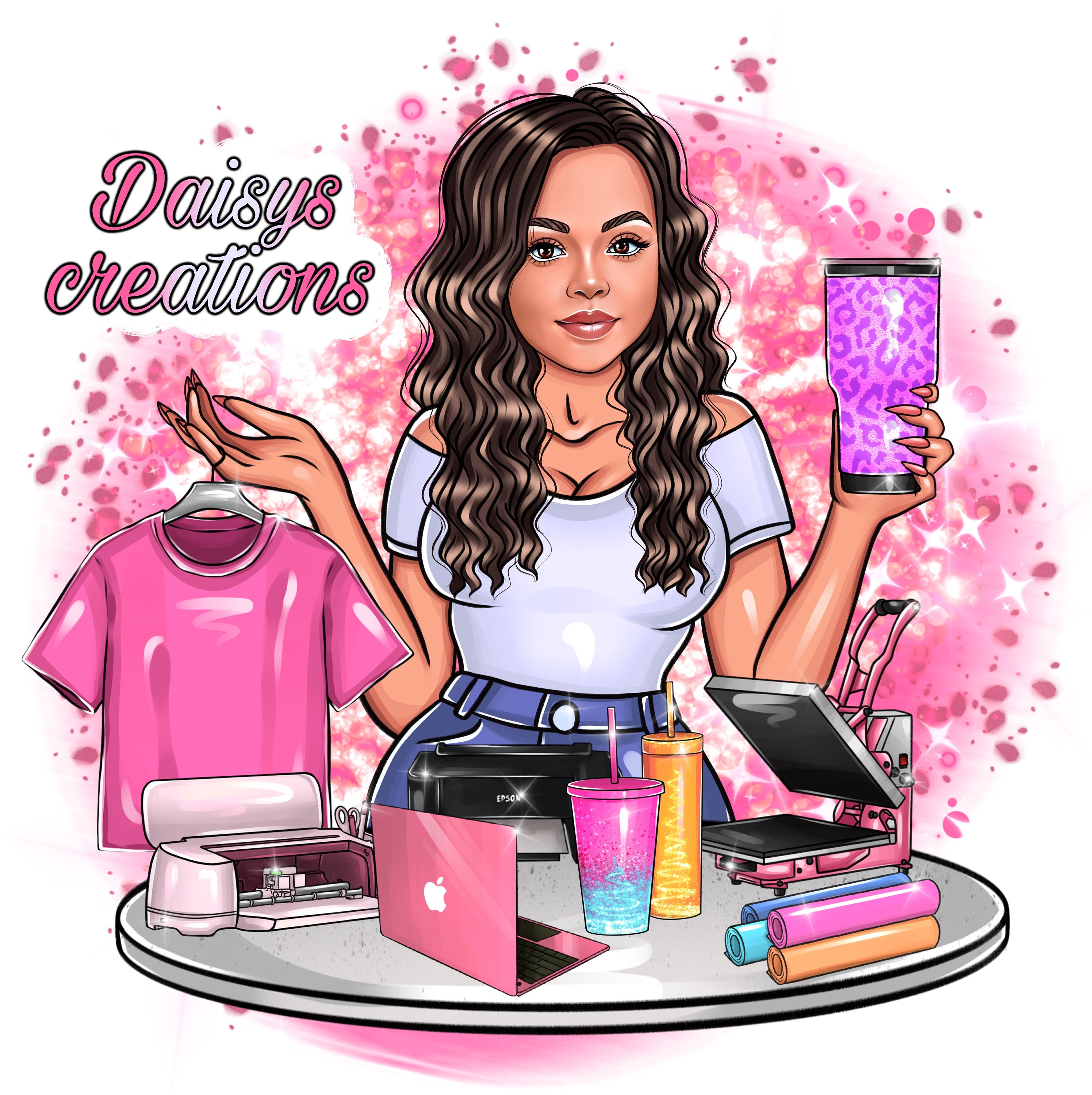 Business Logo Portrait Avatar Cricut Crafter Logo Cartoon - Etsy UK