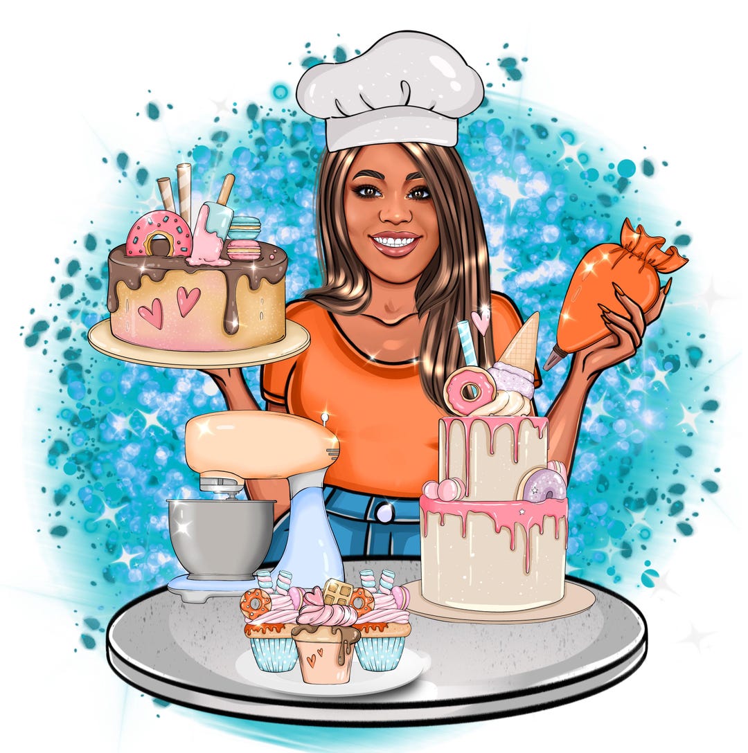 Baker Logo, Cartoon Portrait, Character Logo, Logo Portrait ...