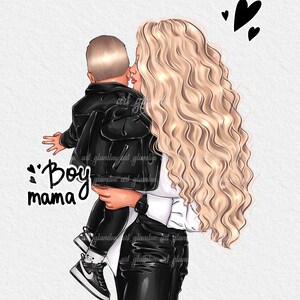 Mom Clip Art, Mother’s Day Clipart, Mom of Boy, Gift for Her, Family ...