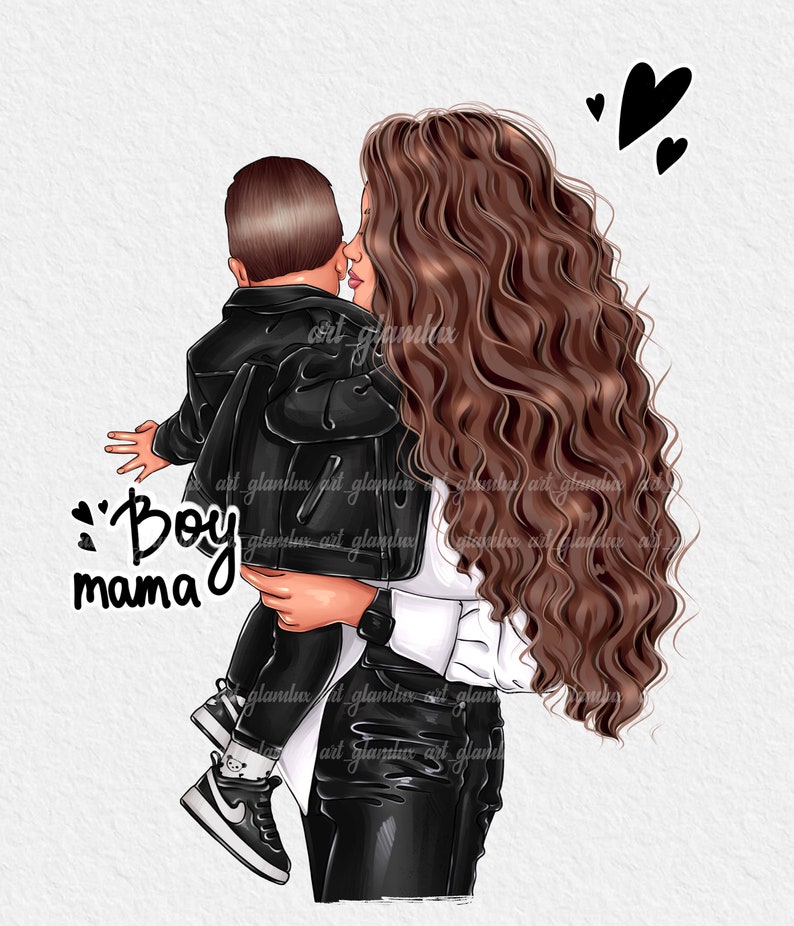 Mom Clip Art Mothers Day Clipart Mom of Boy Gift for Her - Etsy