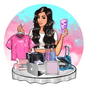 Business Logo Portrait, Avatar, Cricut Crafter Logo, Cartoon Logo ...