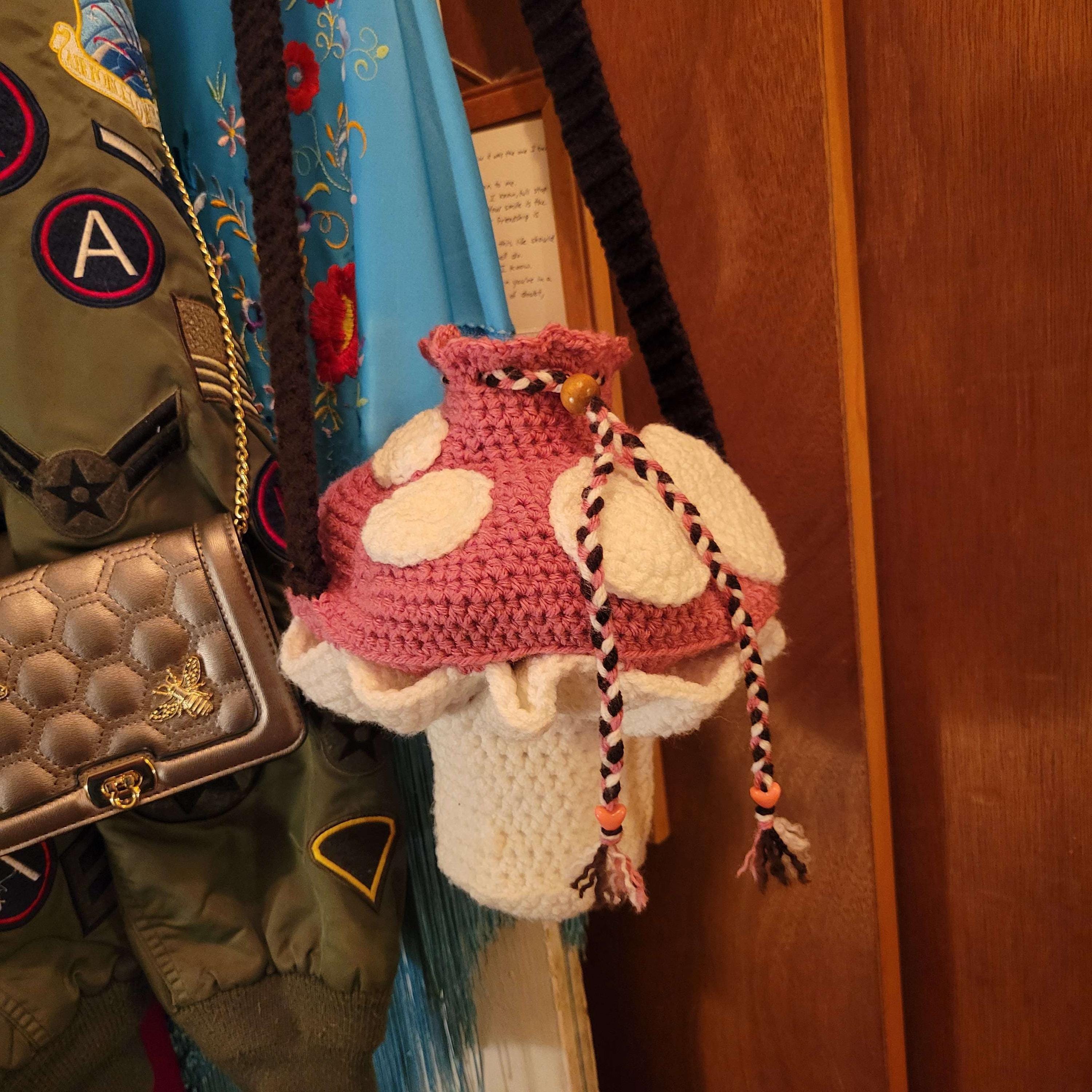 Toadstool Tote, PDF Crochet Pattern Instant Digital Download, Cottagecore Fashion DIY Mushroom ...