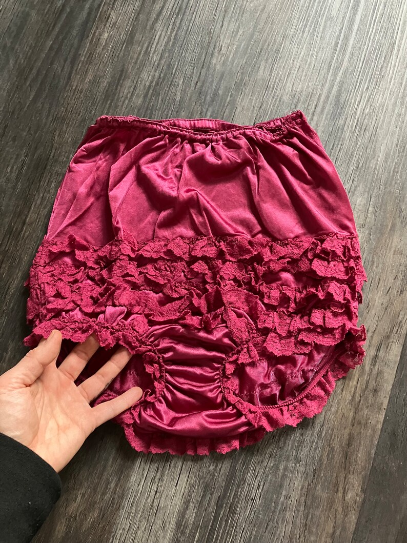 Vintage Ruffled Panties Set of Three / Lacey Knickers / Vintage Frilly ...