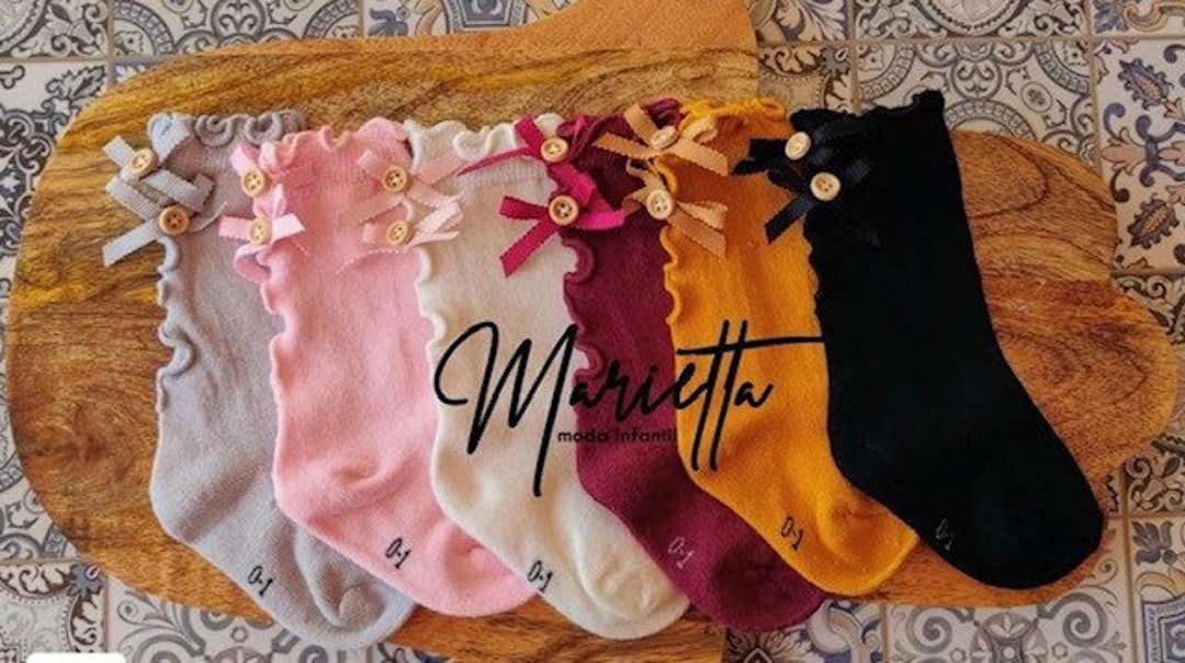 Children's Bow Tie Buttons Socks - Etsy