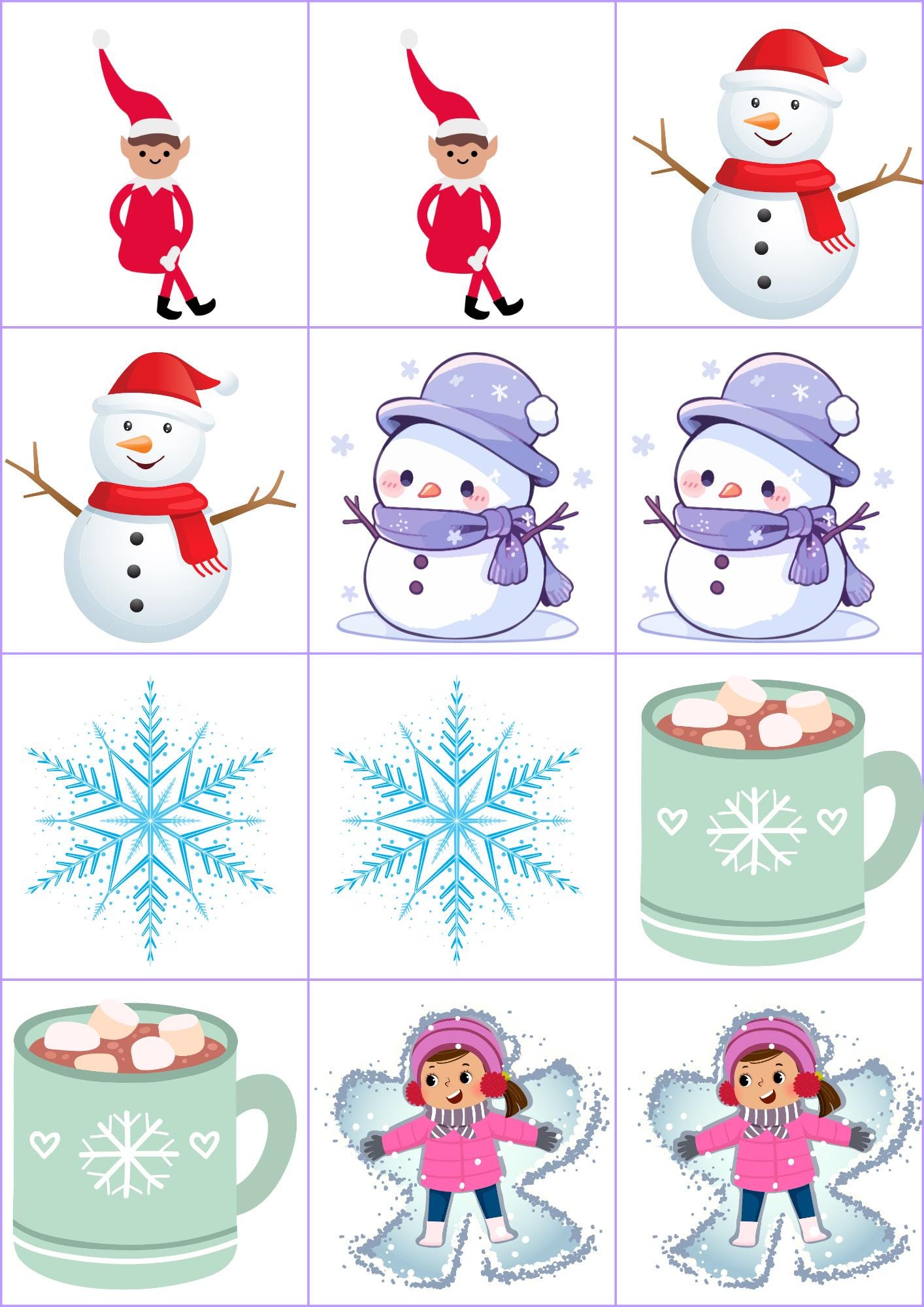 Christmas Matching Game, Christmas Party Favors, Christmas Memory Game ...