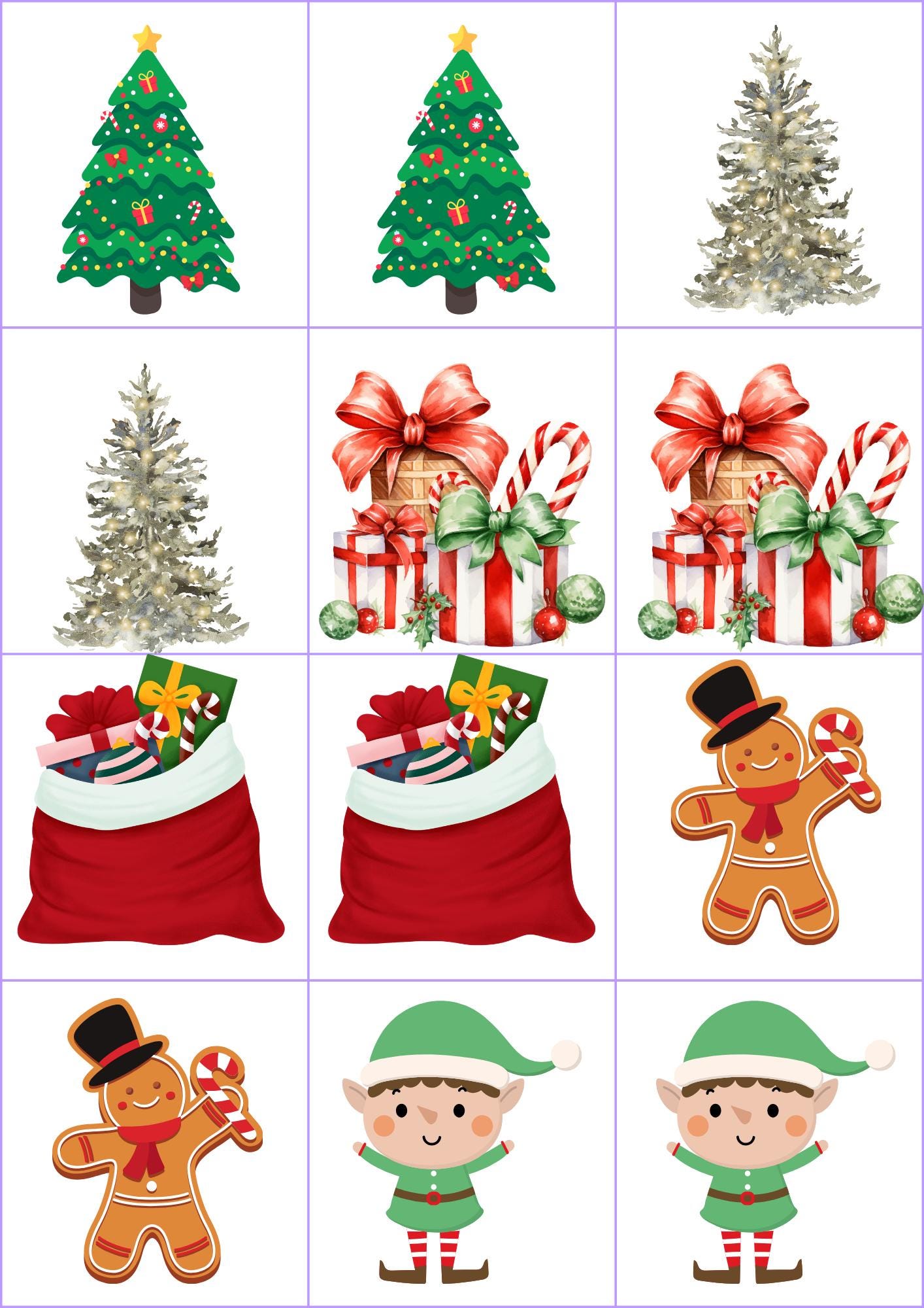 Christmas Matching Game, Christmas Party Favors, Christmas Memory Game ...