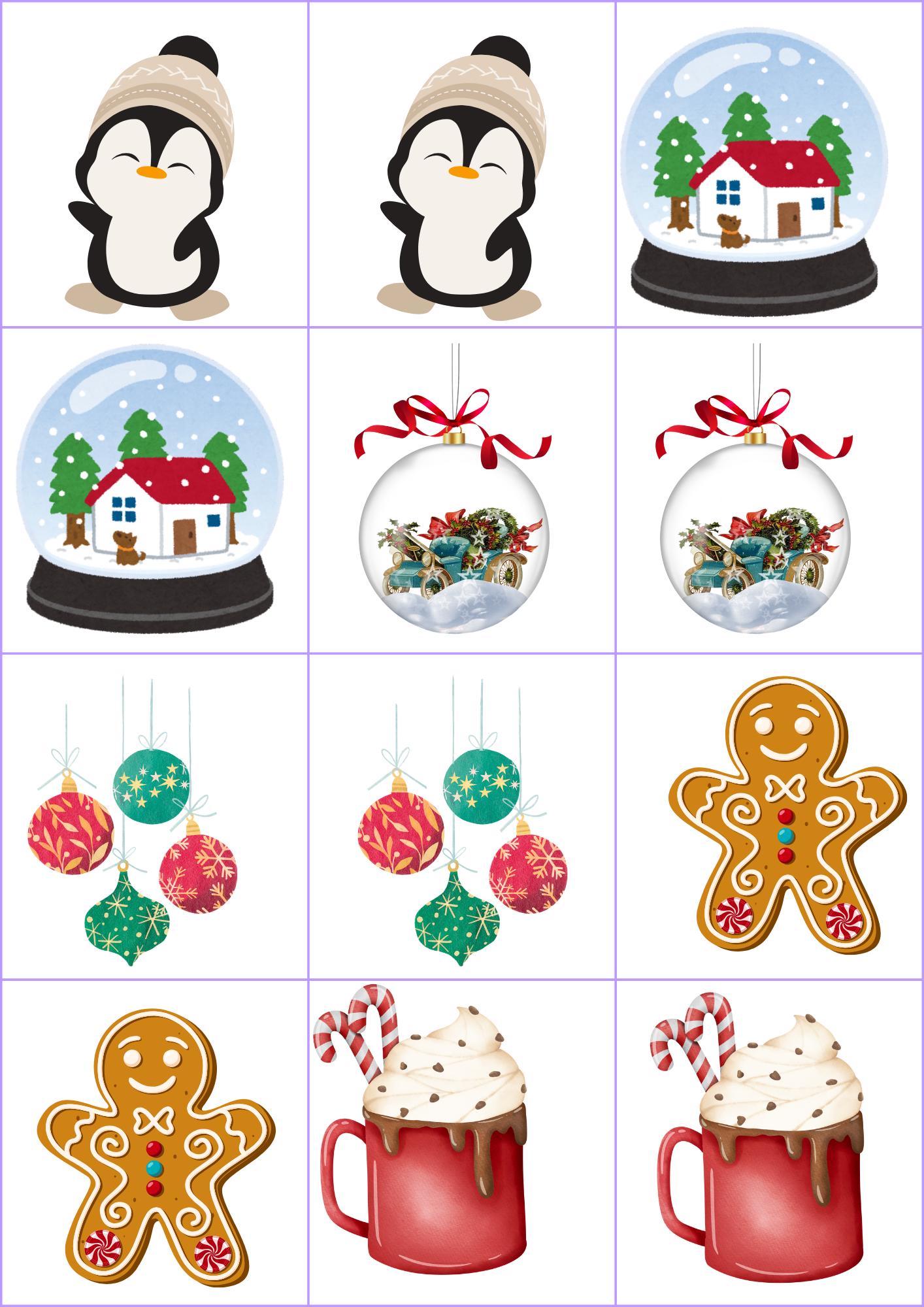 Christmas Matching Game, Christmas Party Favors, Christmas Memory Game ...