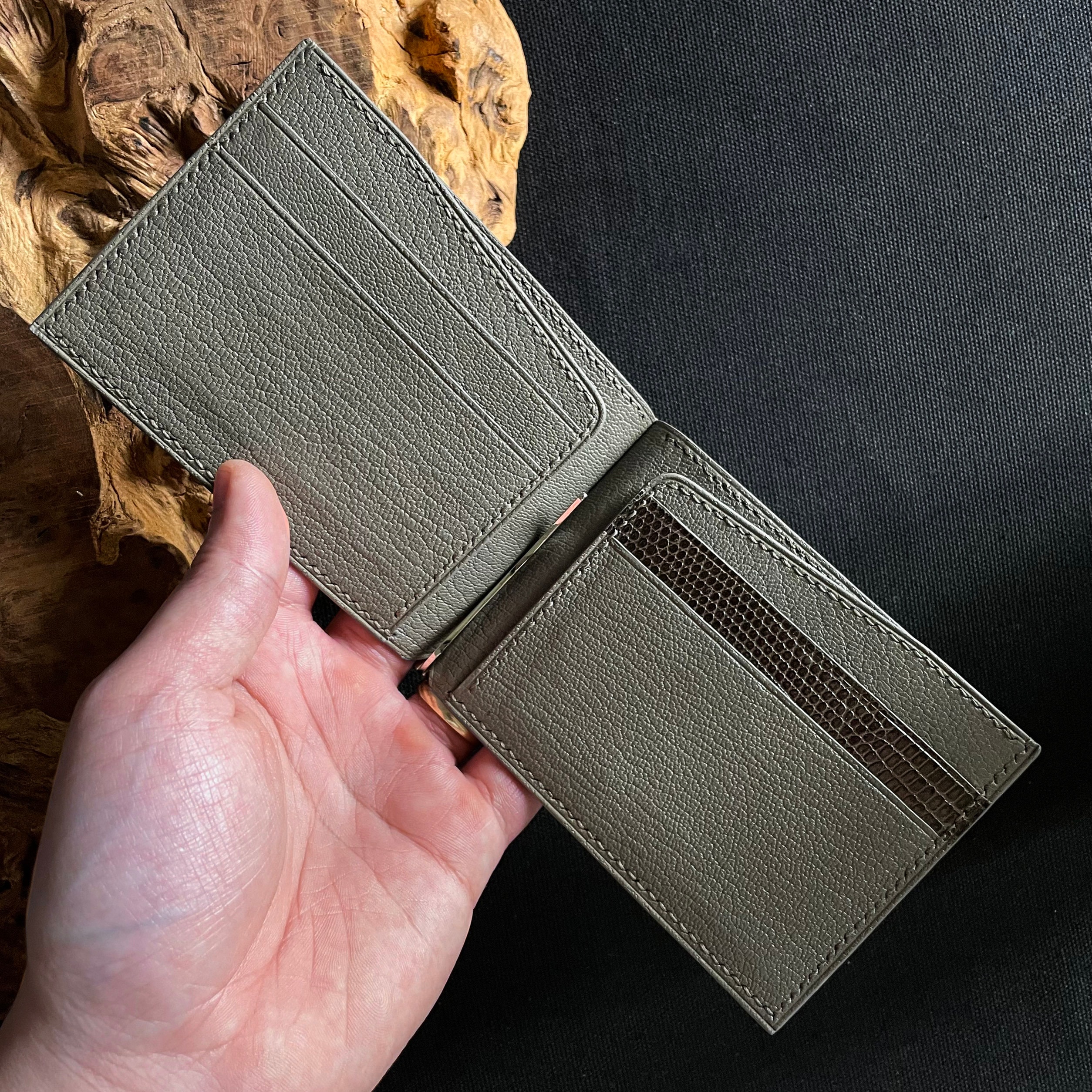 Leather Lizard Men Bifold Money Clip Wallet/ Gifts for Him/ - Etsy