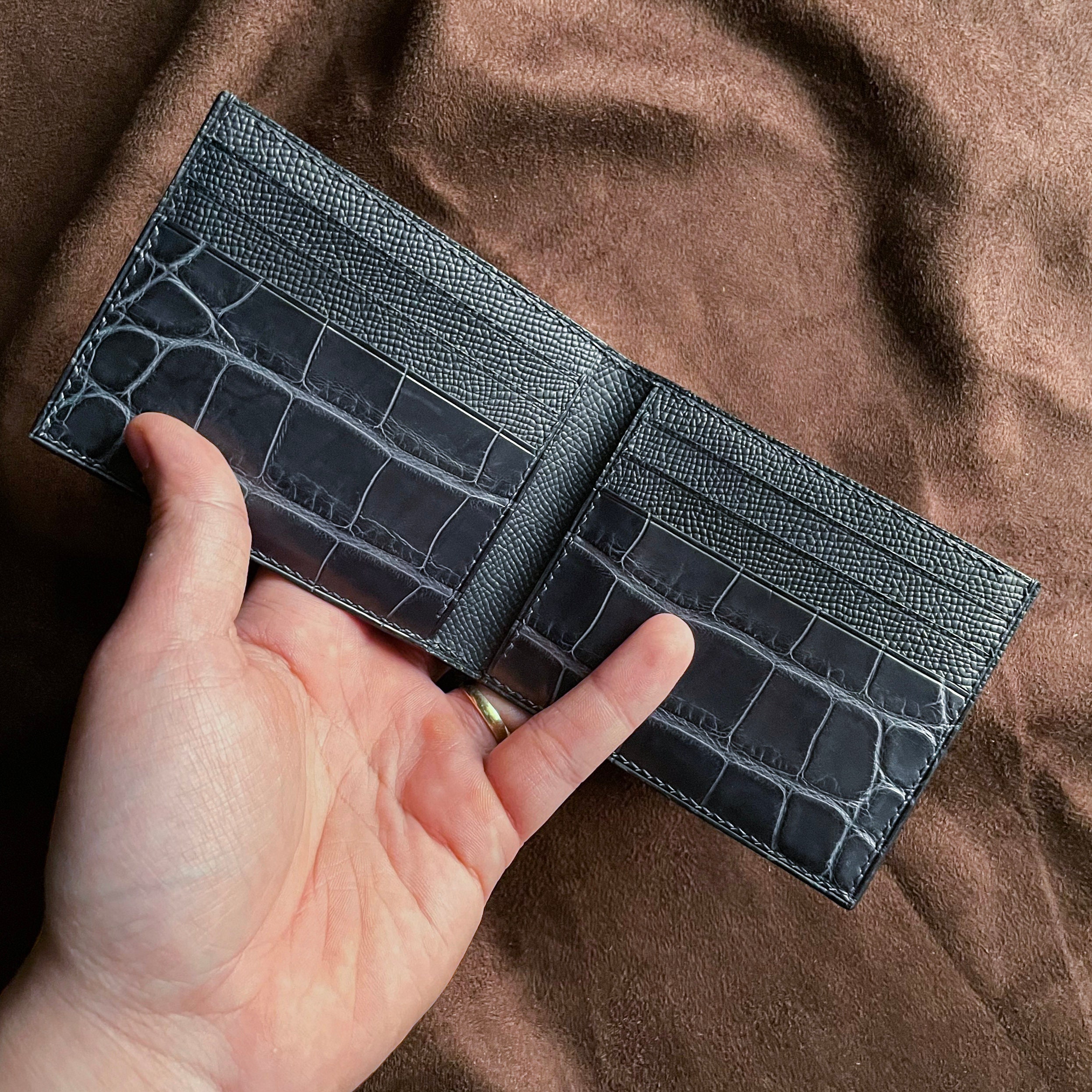 Leather Alligator Men Bifold Wallet/ Gifts for Him/ Birthday Gifts for ...