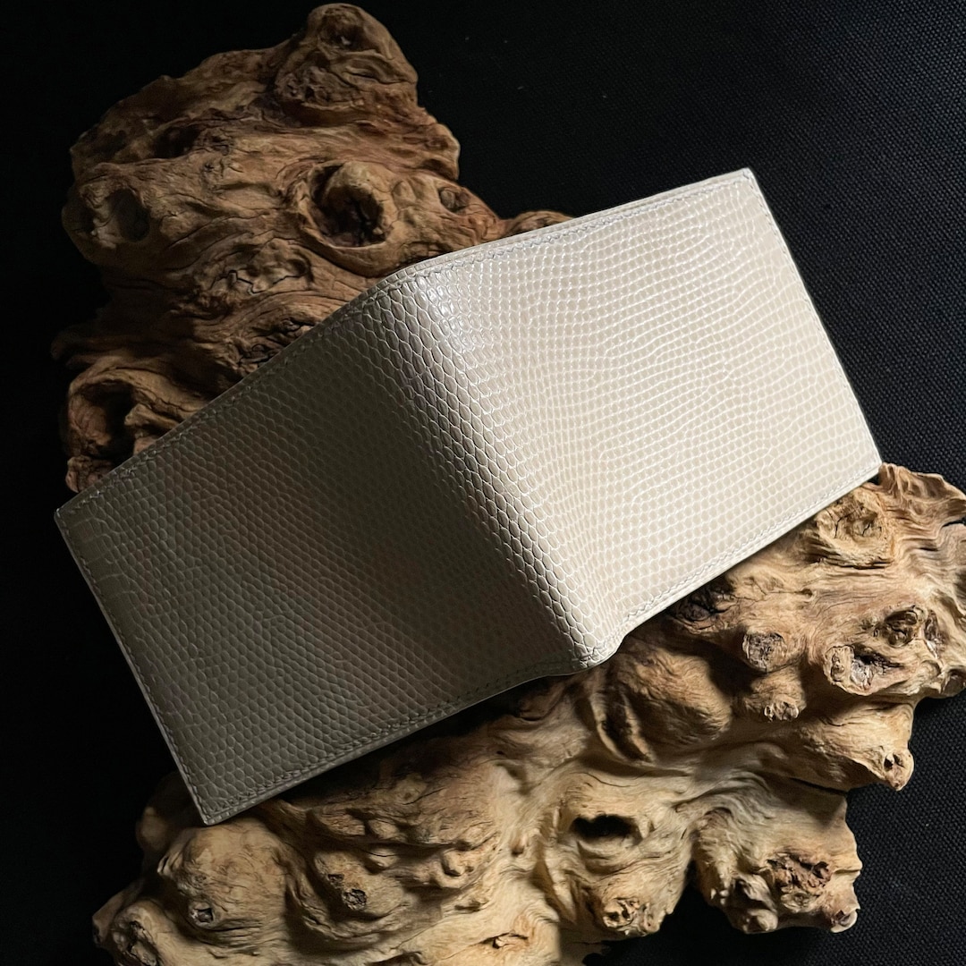 Lizard Leather Bifold Wallet, Personalized Groomsmen Gift - Etsy