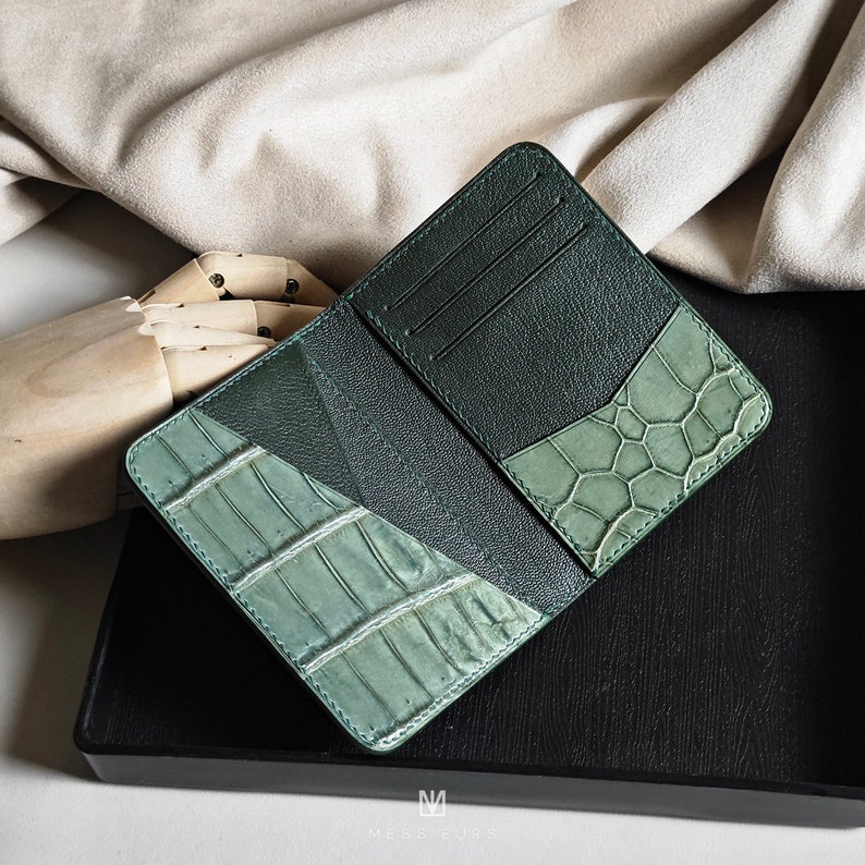 Leather Alligator Card Holder women Wallet/ Gifts for him/ Birthday ...