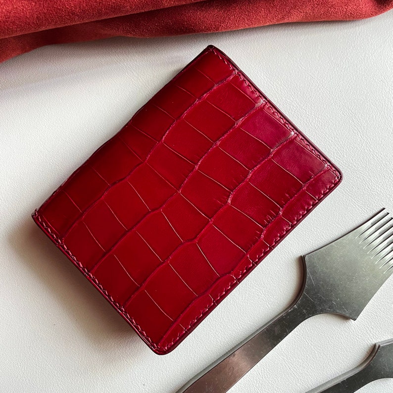 Leather Alligator Women Bifold Wallet/ Birthday Gifts for - Etsy