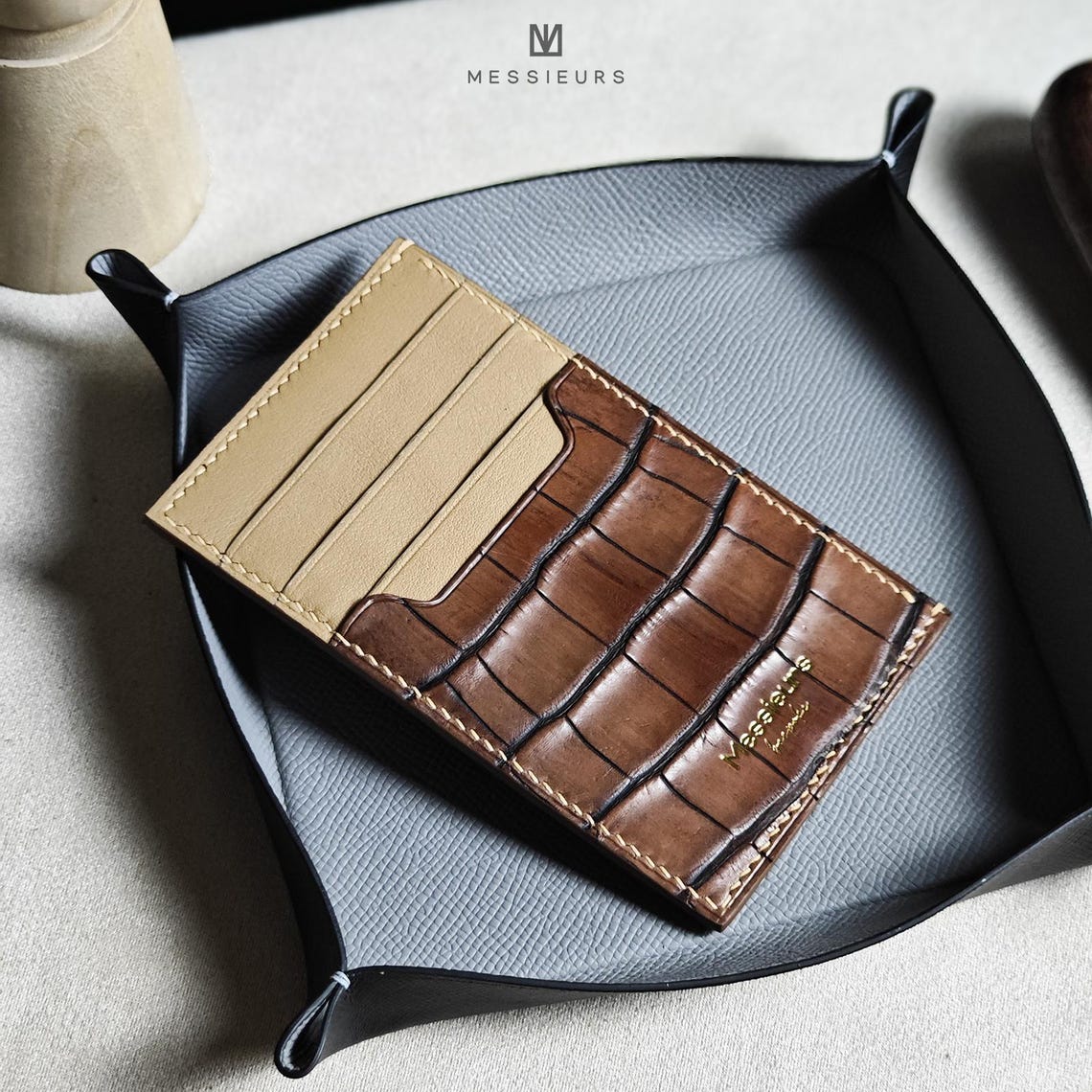 Leather Alligator Card Holder Men Wallet/ Gifts for Him/ Birthday Gifts ...