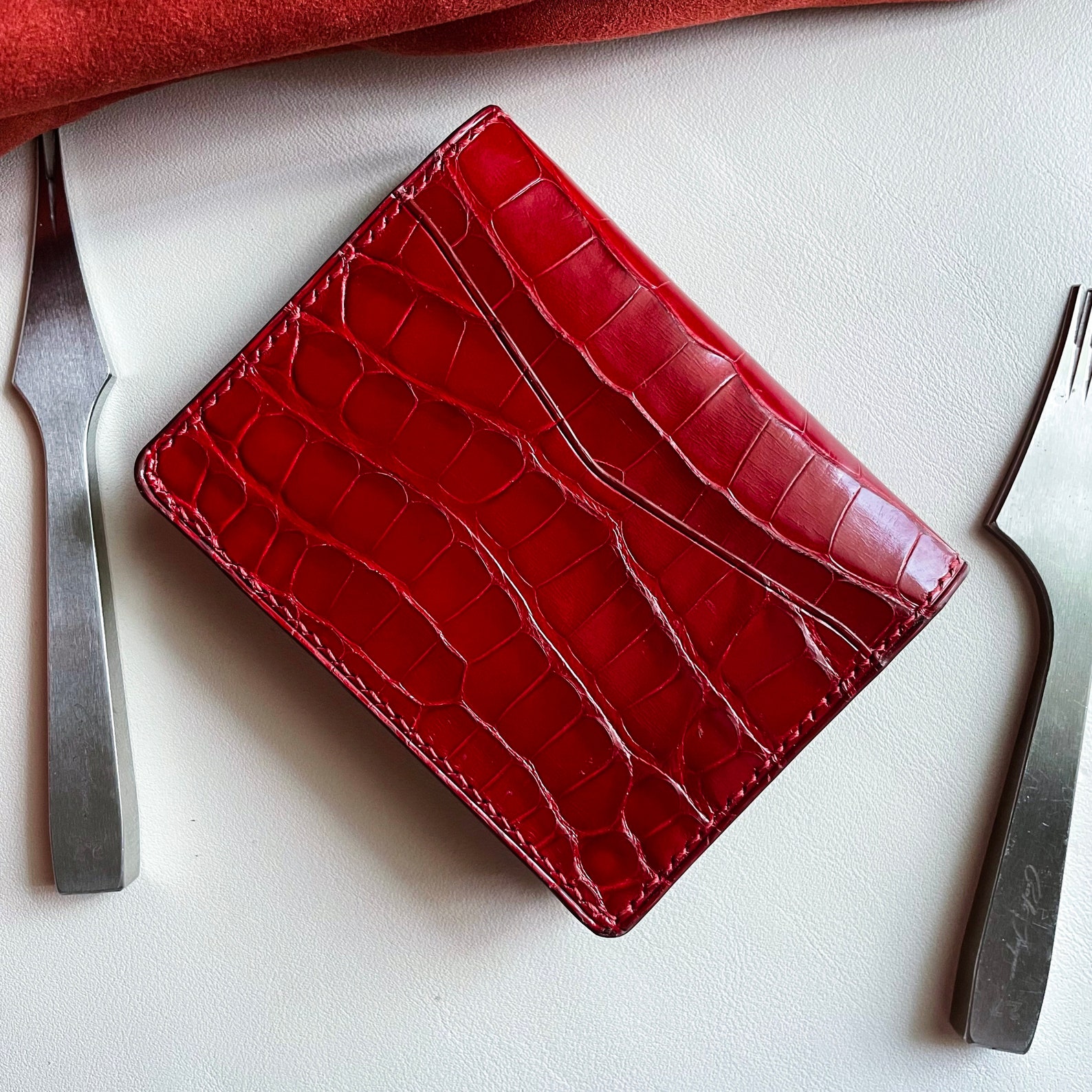 Leather Alligator Women Bifold Wallet/ Birthday Gifts for Men/women - Etsy