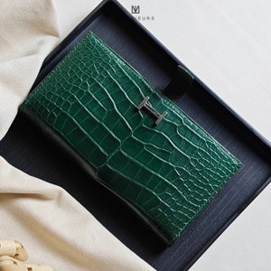 Personalized Alligator Long Wallet , Wallet for Women/men,leather ...