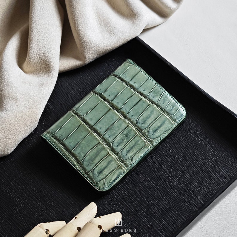 Leather Alligator Card Holder women Wallet/ Gifts for him/ Birthday ...