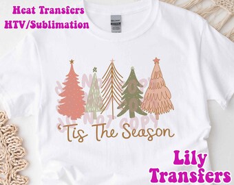 Ready to Press Cute Pink Christmas HTV and Sublimation Image Transfer ...
