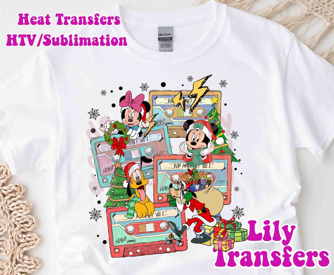 Christmas Mickey and Friends Image Transfers, Christmas Iron on Heat ...
