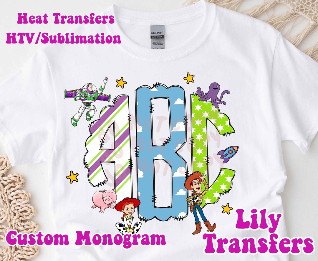 Custom Toy Story Monogram Image Transfer, Custom Monogram Sublimation ...