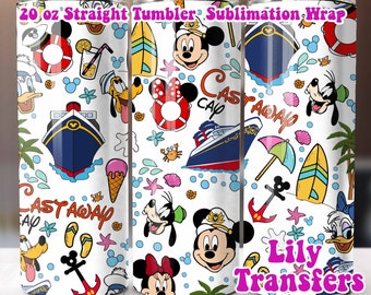 Disney Sublimation Transfer for 20 Oz Skinny Tumbler, Full Wrap Tumbler ...