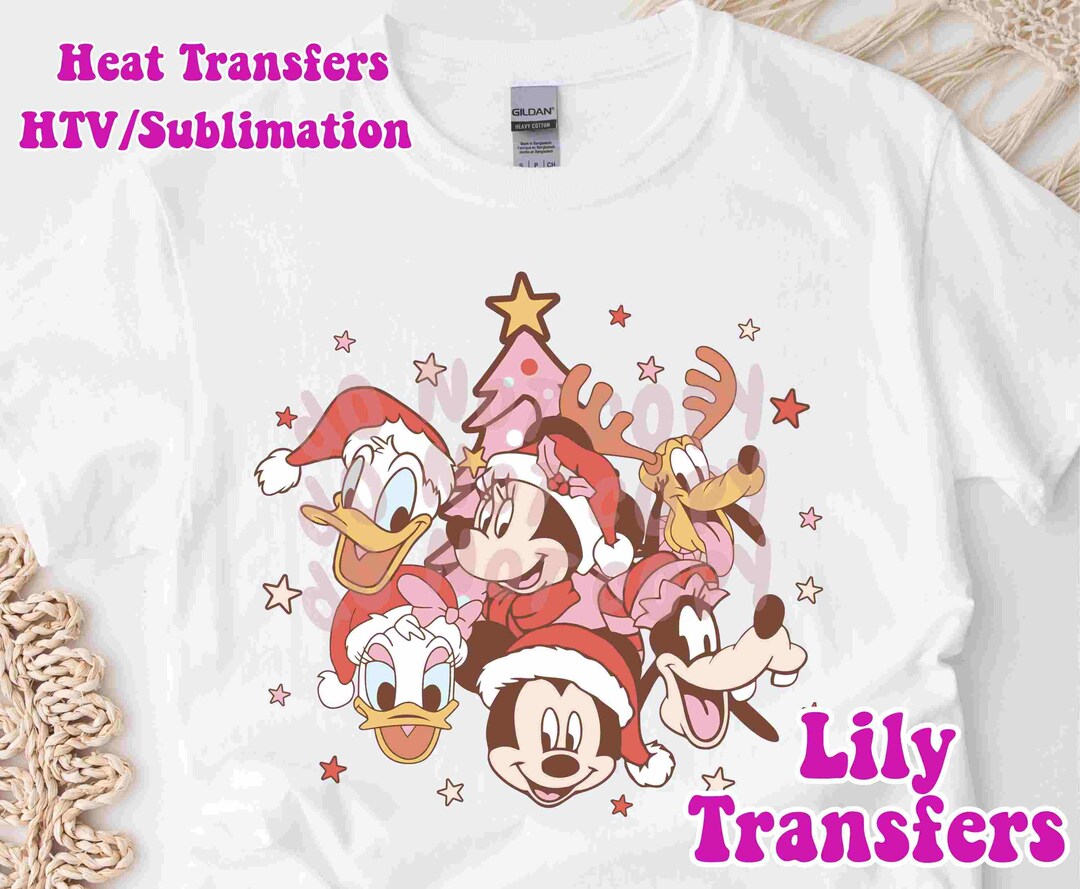 Christmas Mickey and Friends Image Transfers, Christmas Iron on Heat ...