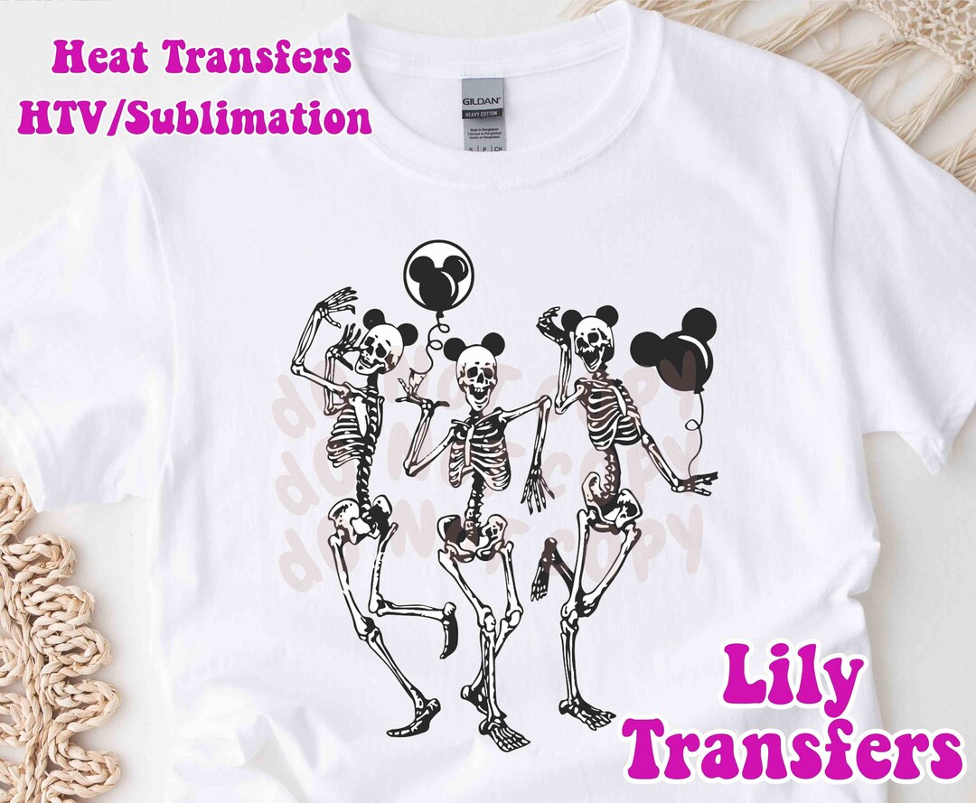Halloween Skeletons Image Transfers, Halloween Skeletons Iron on Heat ...