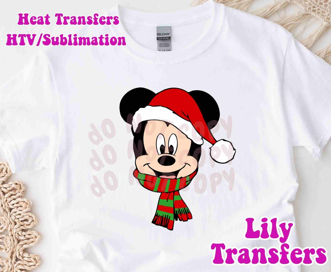 Christmas Mickey Image Transfers, Christmas Iron on Heat Transfers ...