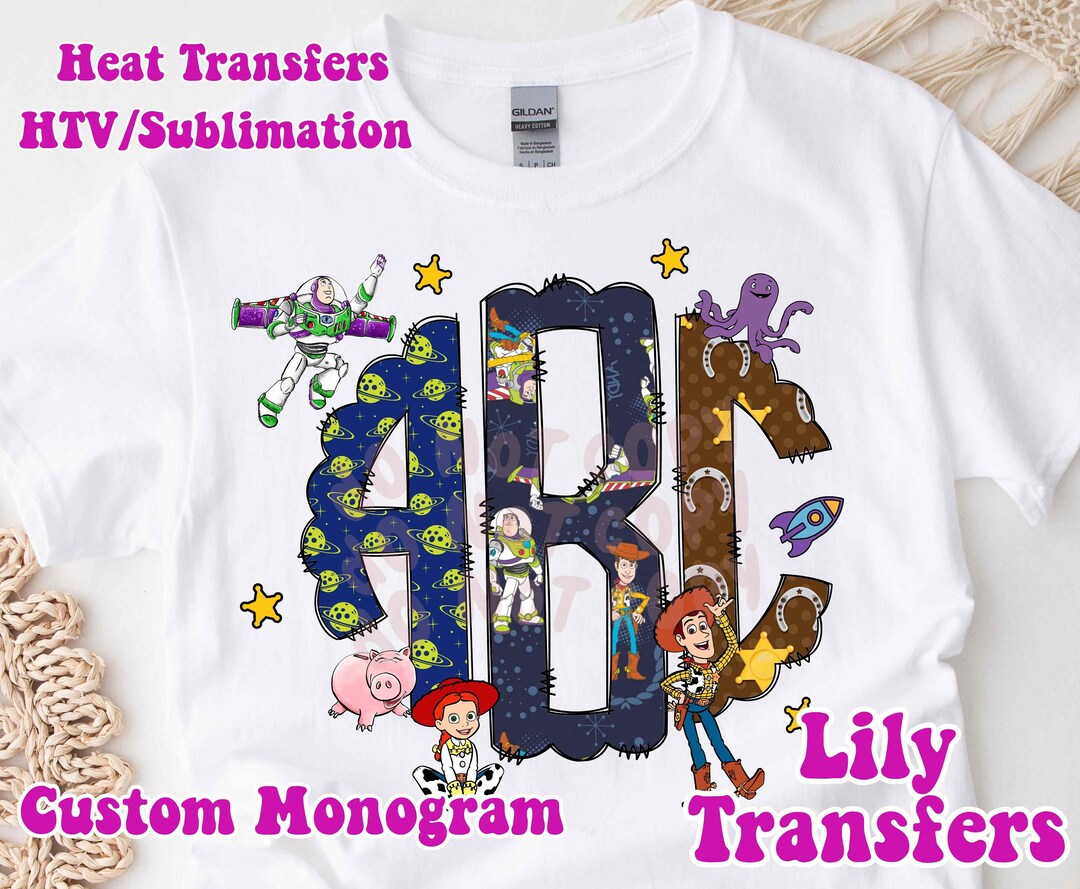Custom Toy Story Monogram Image Transfer, Custom Monogram Sublimation ...