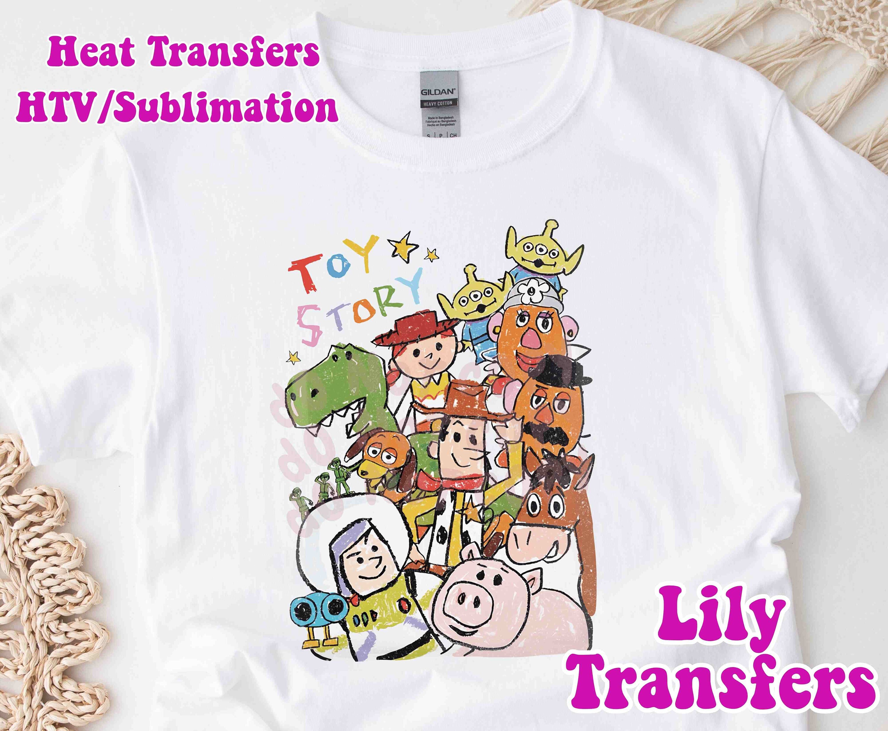 Disney Toy Story Doodle Image Transfers, Family Trip Iron on Heat ...