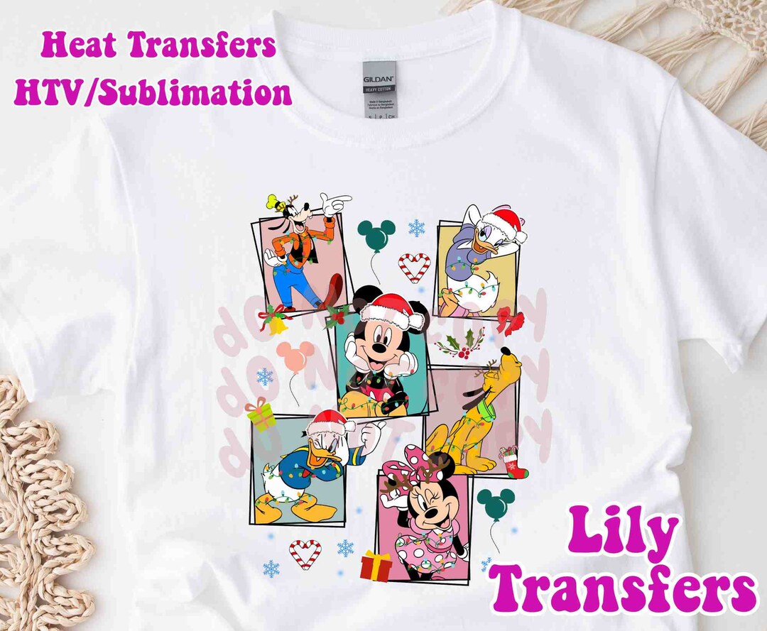 Christmas Mickey and Friends Image Transfers, Christmas Iron on Heat ...
