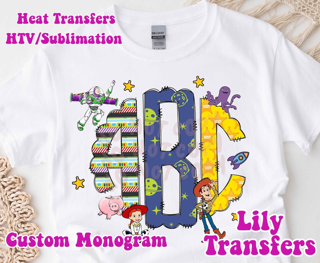 Custom Toy Story Monogram Image Transfer, Custom Monogram Sublimation ...