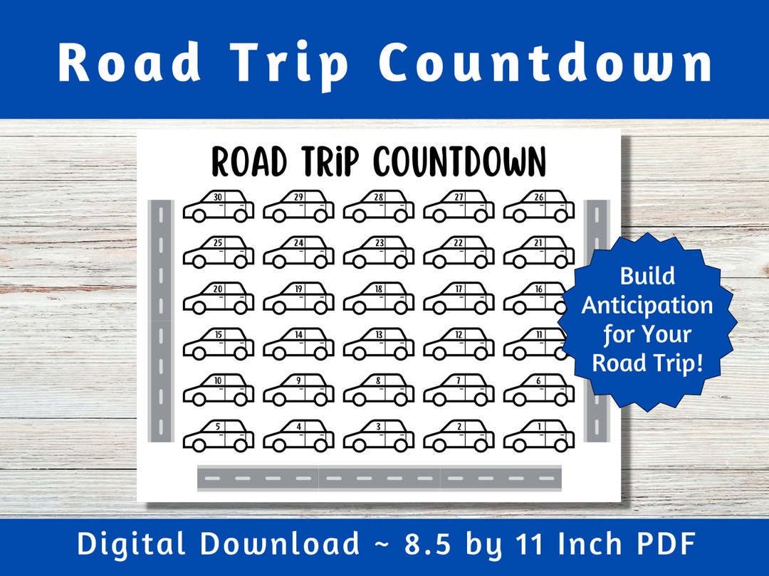 Road Trip Countdown - Vacation Countdown - Travel Printable - Travel ...