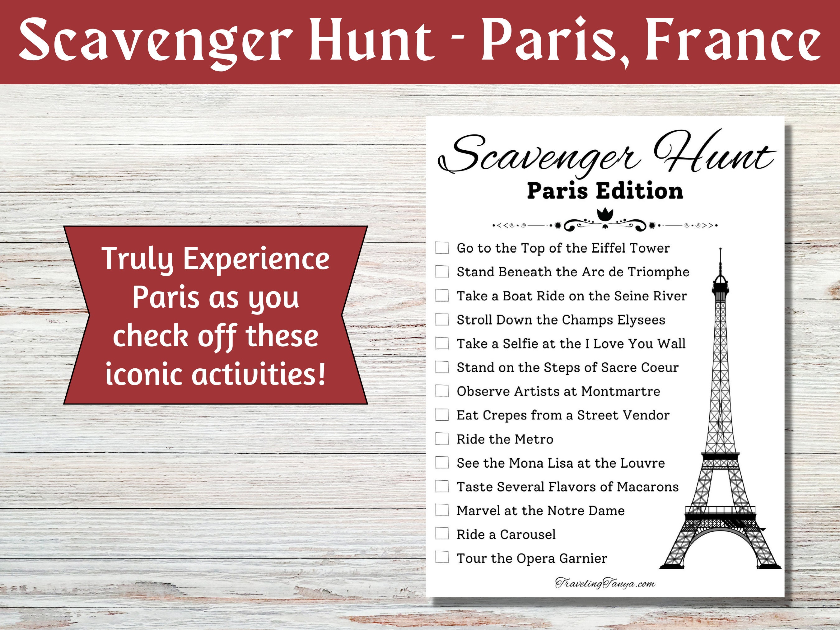 Scavenger Hunt for Paris, France Family Vacation Activity Gift for ...
