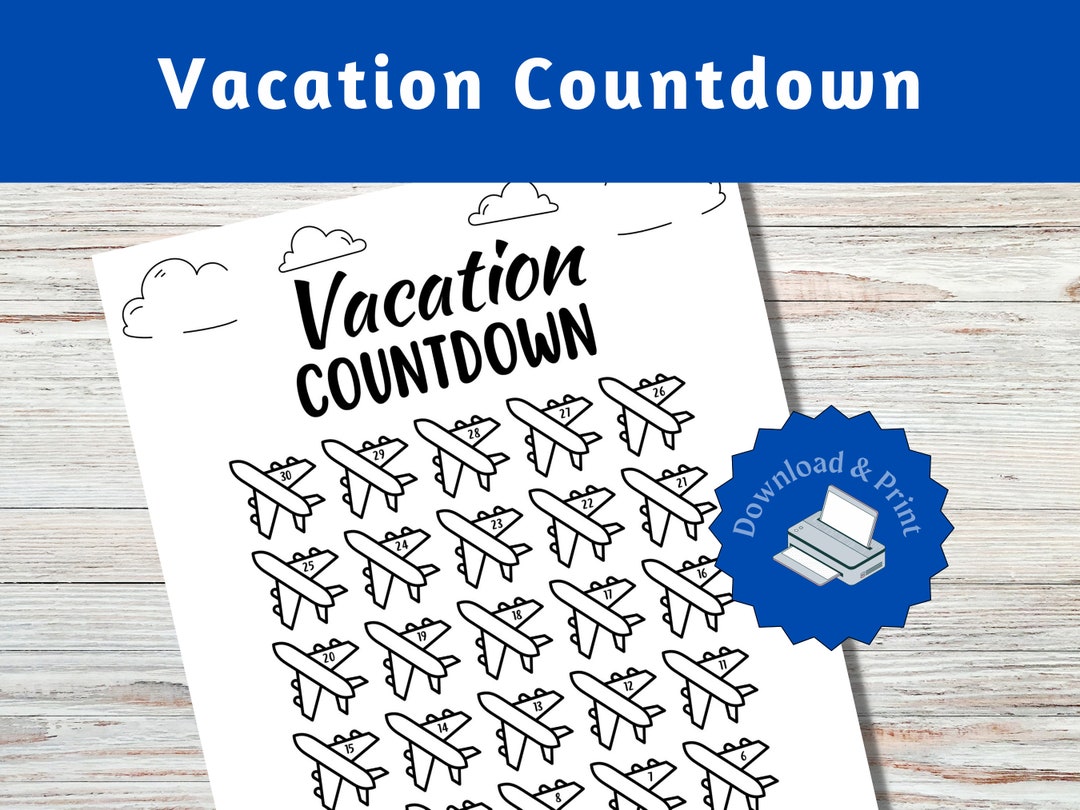 Vacation Countdown - Travel Printable - Trip Countdown - Travel ...