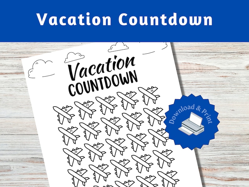 Vacation Countdown - Travel Printable - Trip Countdown - Travel ...