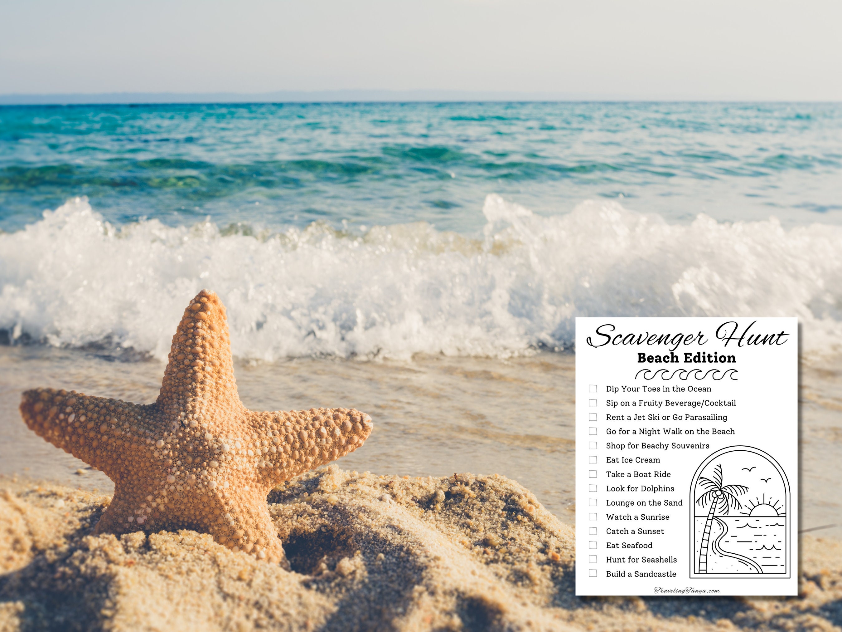 Beach Scavenger Hunt - Family Vacation Activity - Beach Vacation ...