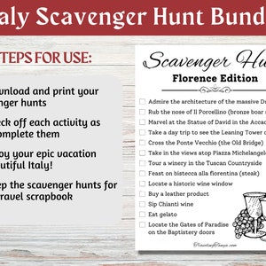 Italy Scavenger Hunt Bundle - 3 Scavenger Hunts - Rome, Florence ...