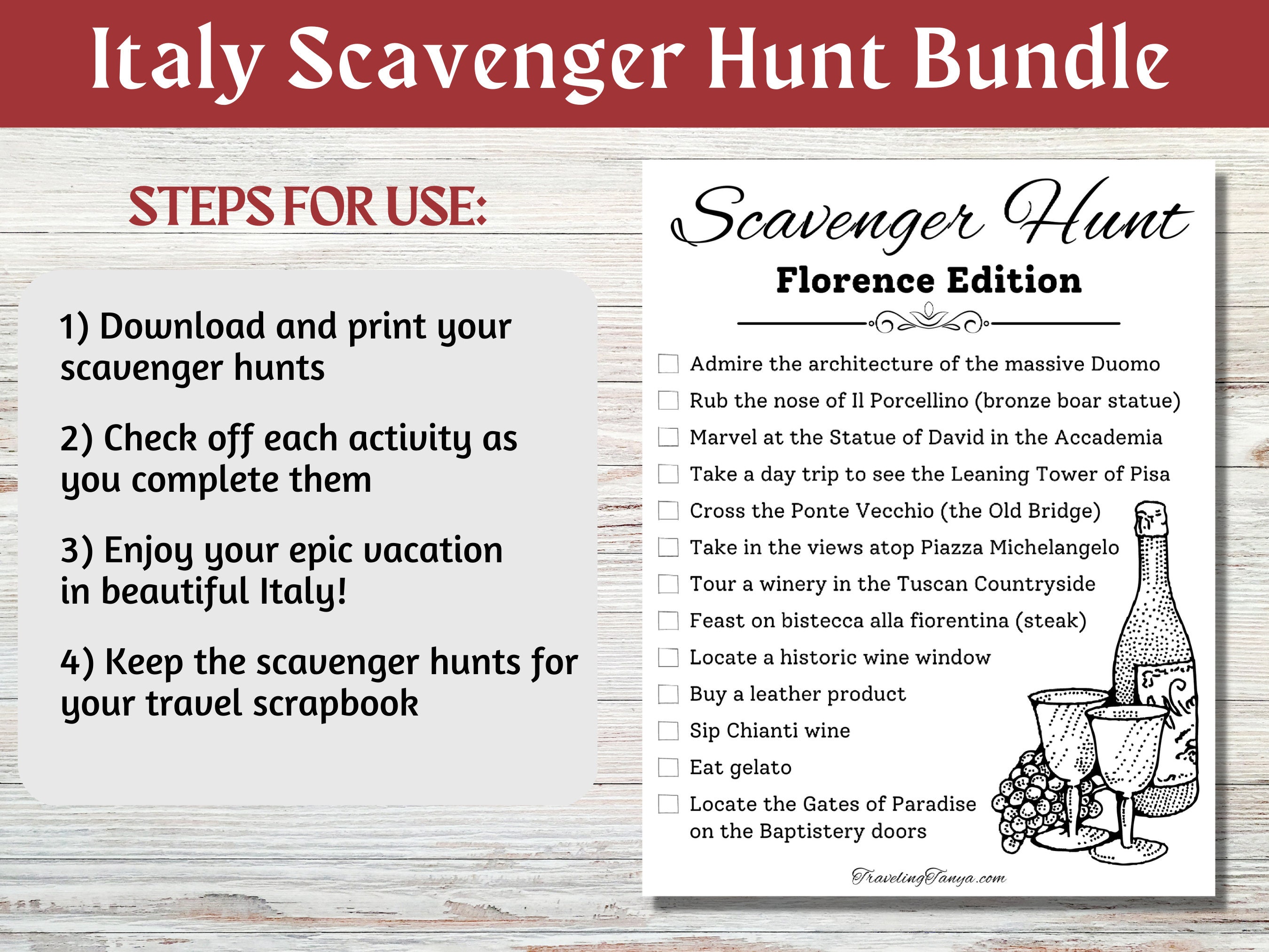 Italy Scavenger Hunt Bundle 3 Scavenger Hunts Rome, Florence, Venice ...