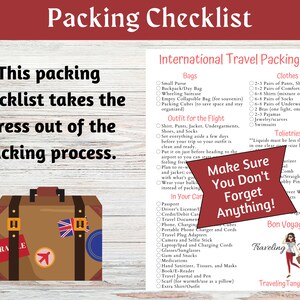 Packing Checklist & Tips for International Travel - Vacation Checklist ...