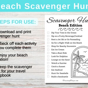 Beach Scavenger Hunt - Family Vacation Activity - Beach Vacation ...