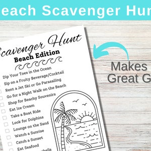 Beach Scavenger Hunt - Family Vacation Activity - Beach Vacation ...
