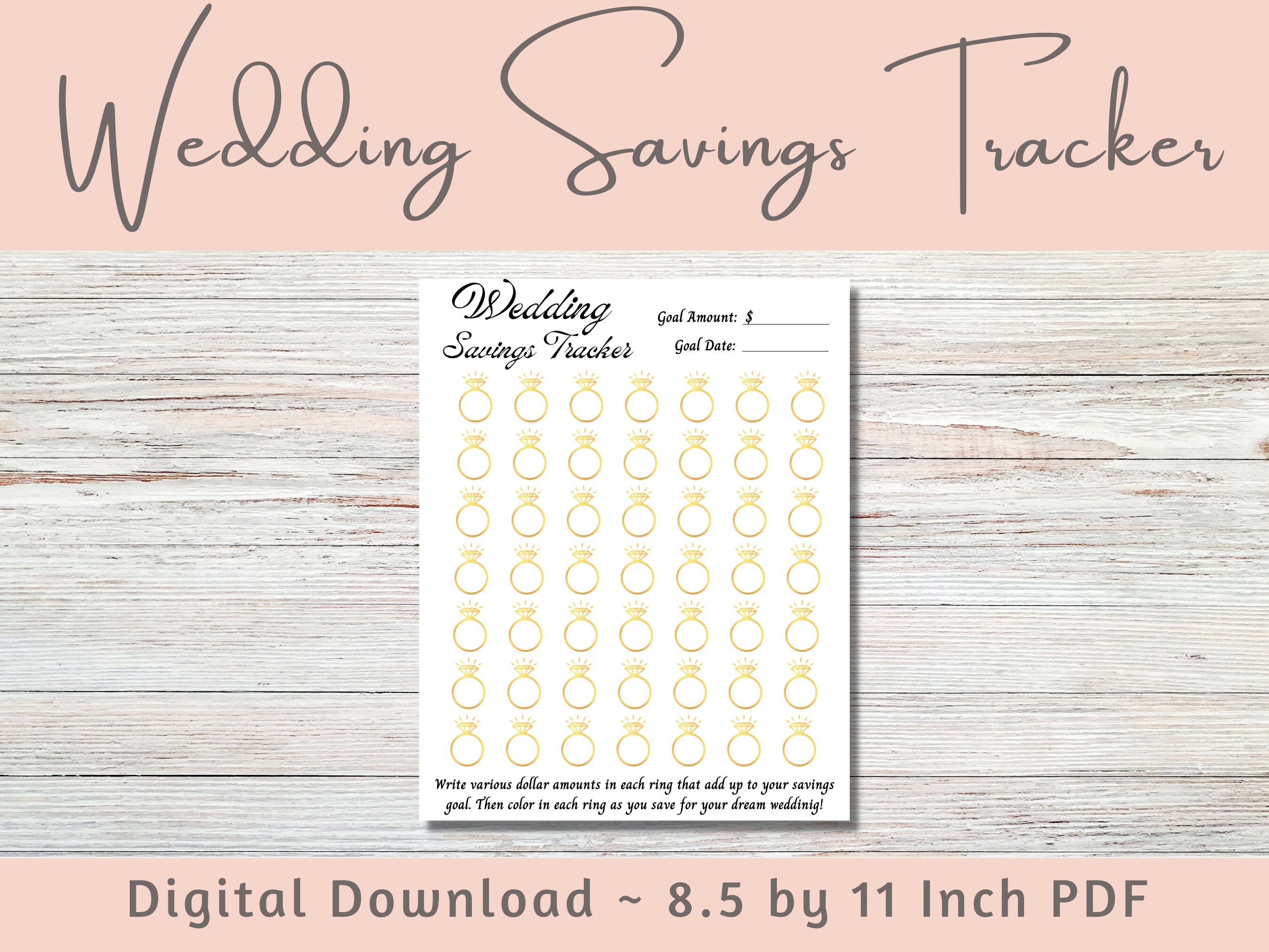 Wedding Savings Tracker - Save for Your Wedding - Wedding Fund ...