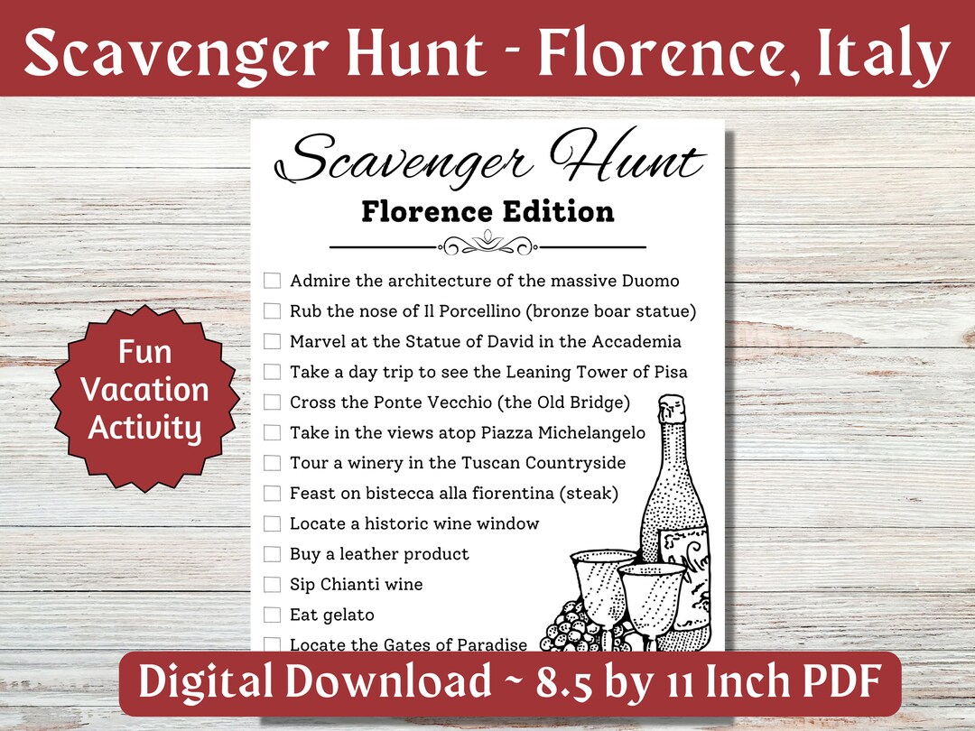 Scavenger Hunt for Florence, Italy - Family Vacation Activity - Italy ...