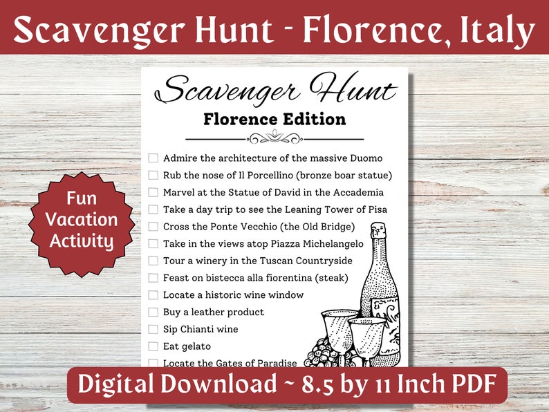 Scavenger Hunt for Florence, Italy - Family Vacation Activity - Italy ...