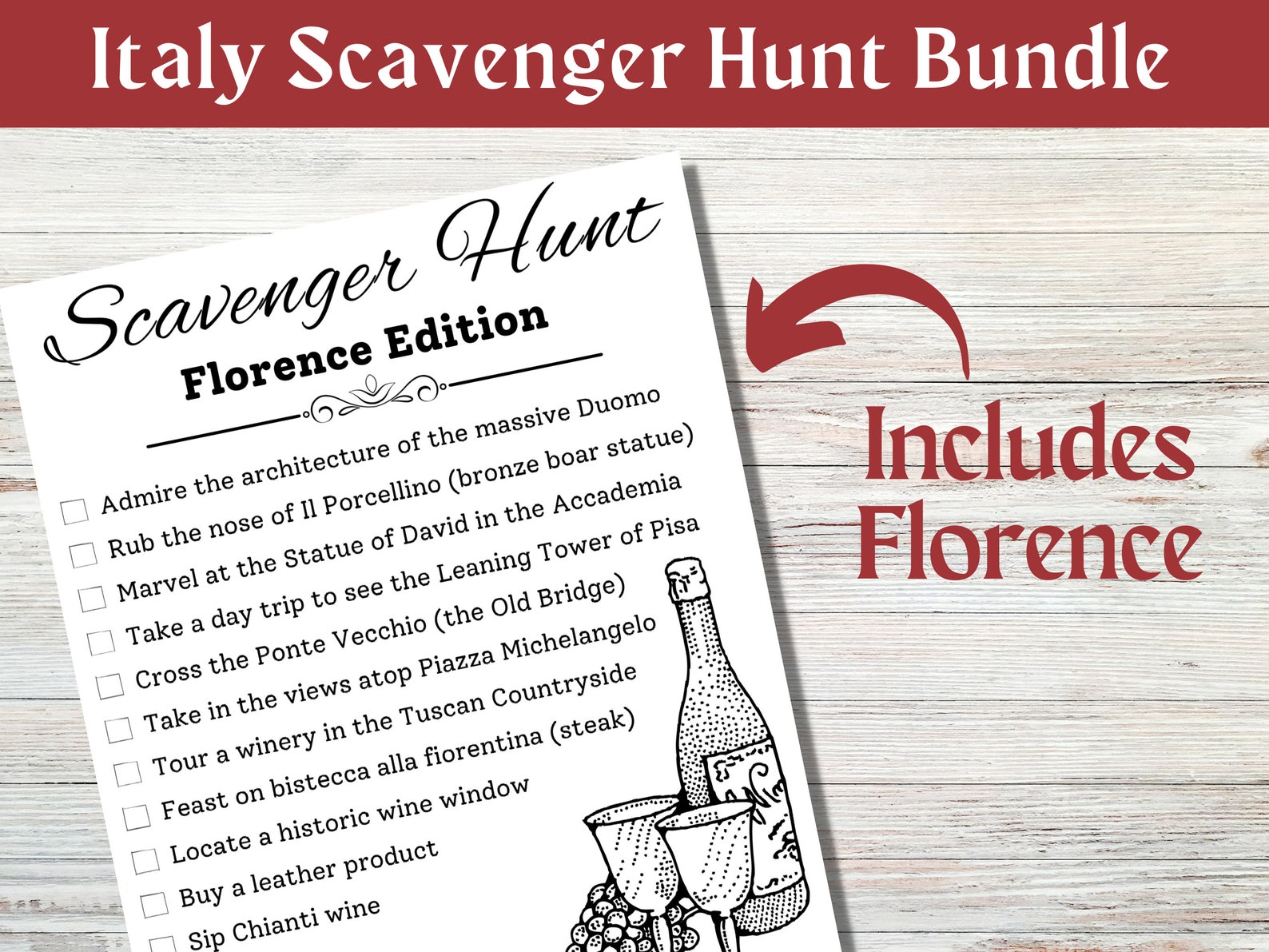 Italy Scavenger Hunt Bundle - 3 Scavenger Hunts - Rome, Florence ...