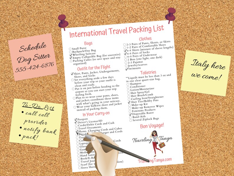 Packing Checklist & Tips for International Travel - Vacation Checklist ...