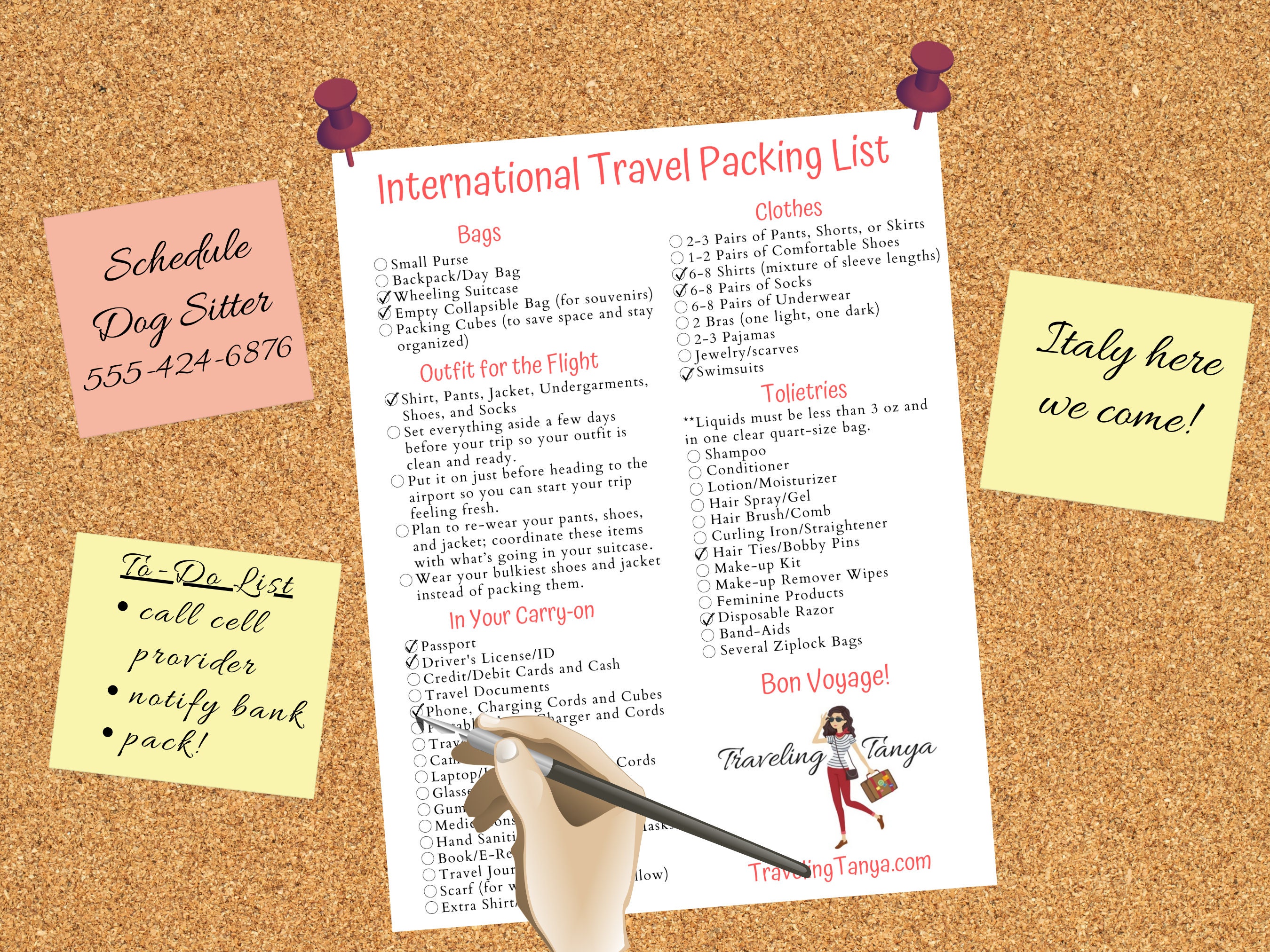Packing Checklist & Tips for International Travel - Vacation Checklist ...
