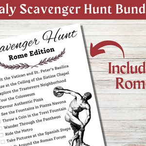 Italy Scavenger Hunt Bundle - 3 Scavenger Hunts - Rome, Florence ...